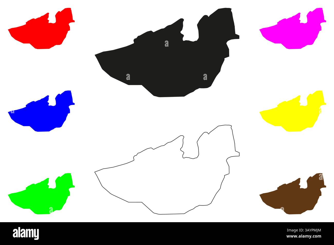 Mainpuri city (Republic of India, State of Uttar Pradesh) map vector ...