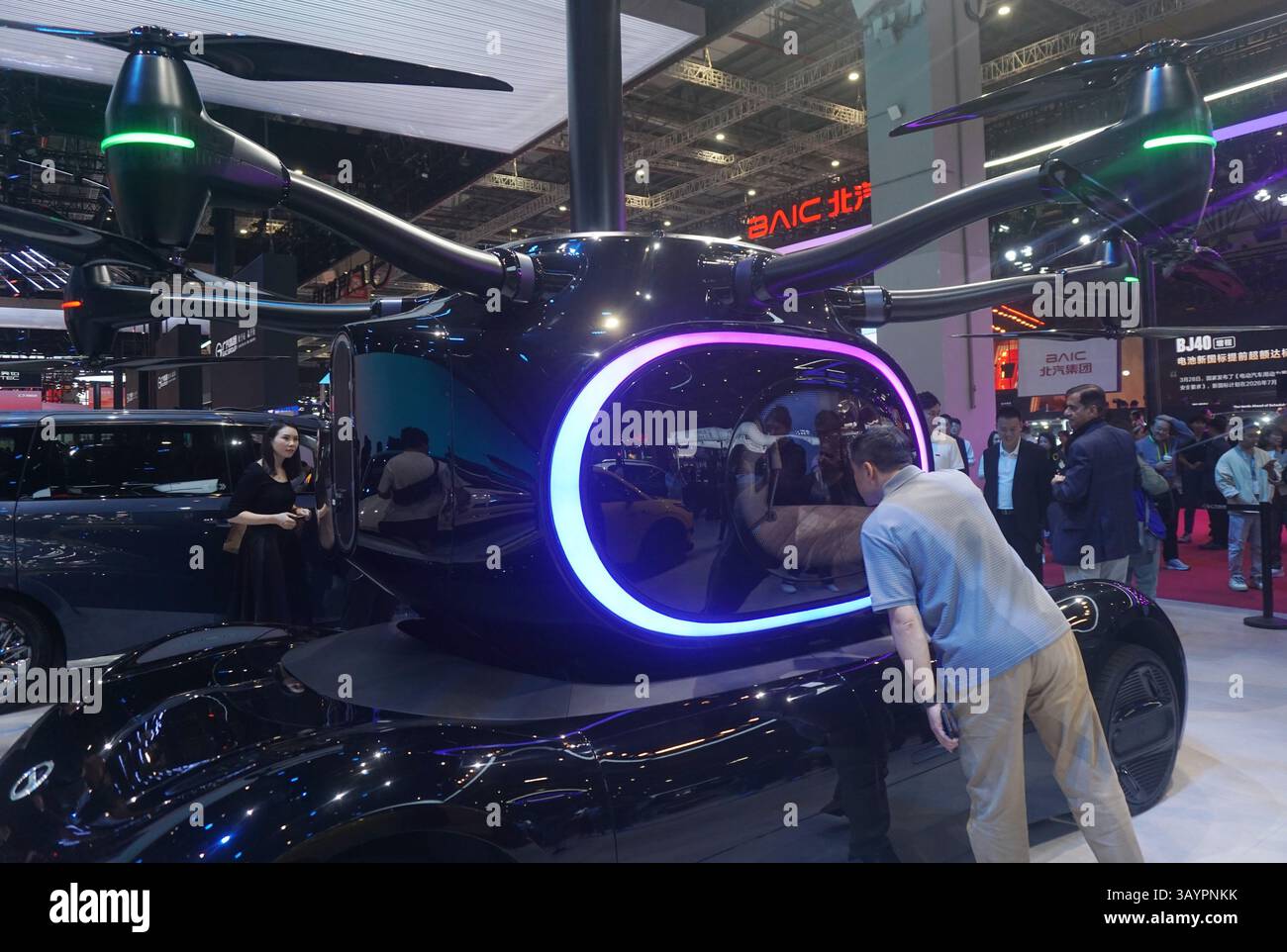 SHANGHAI, CHINA - APRIL 23, 2025 - Visitors are viewing GAC's "Flying ...
