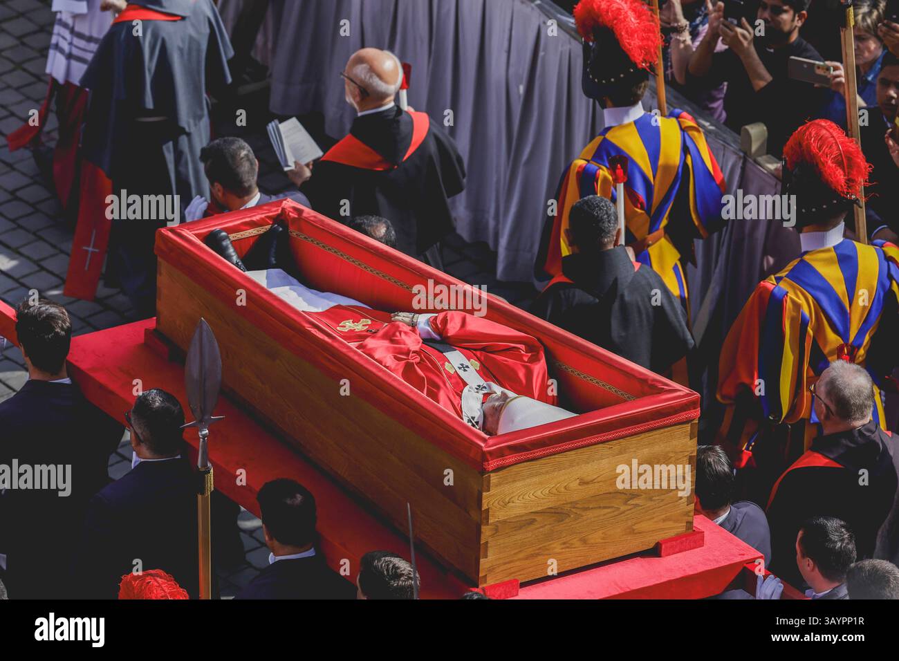 Pope Francis body is carried in a coffin into Saint Peter s Basilica ...