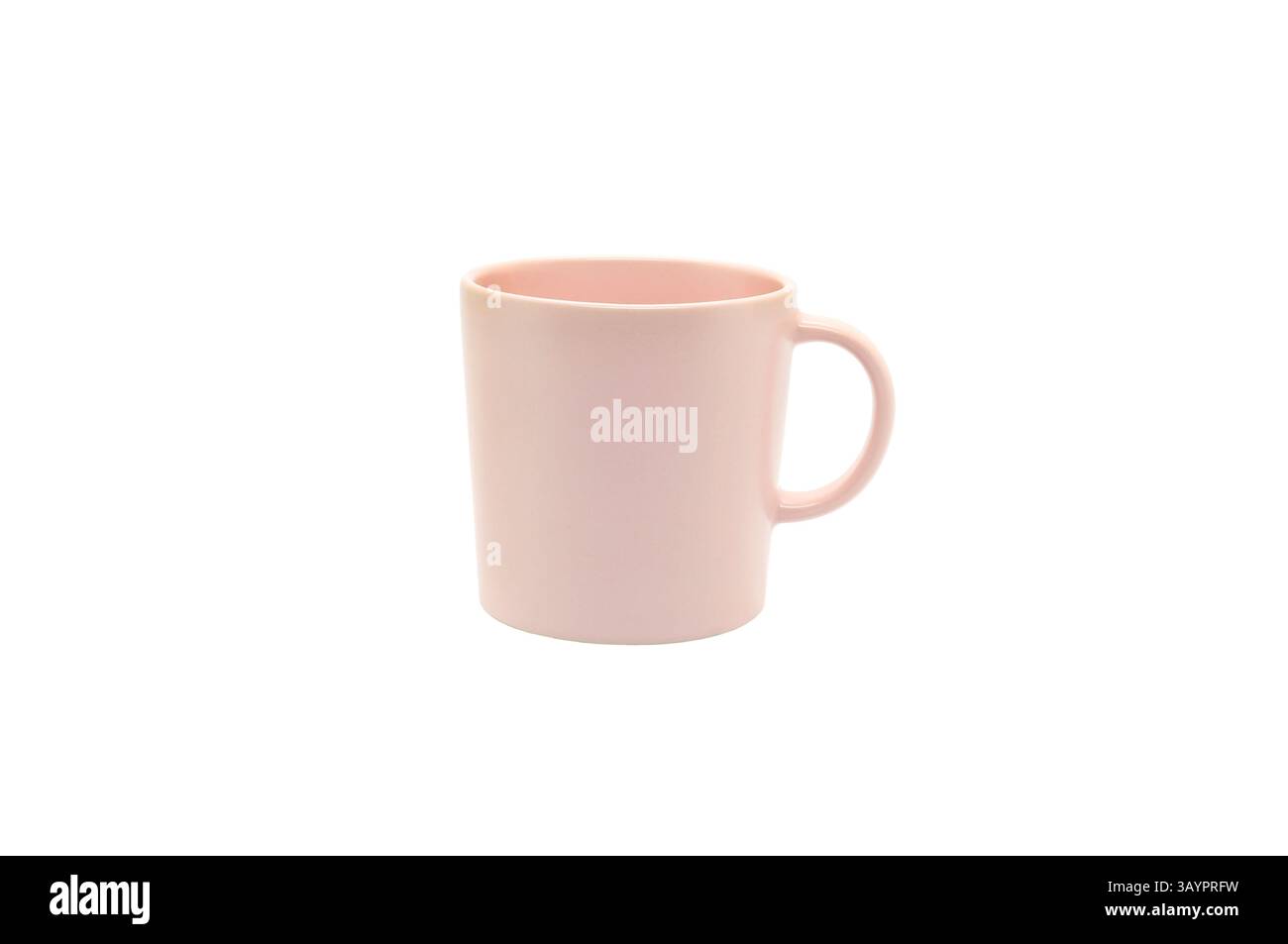 Pink ceramic cup with handle isolated on white background Stock Photo ...