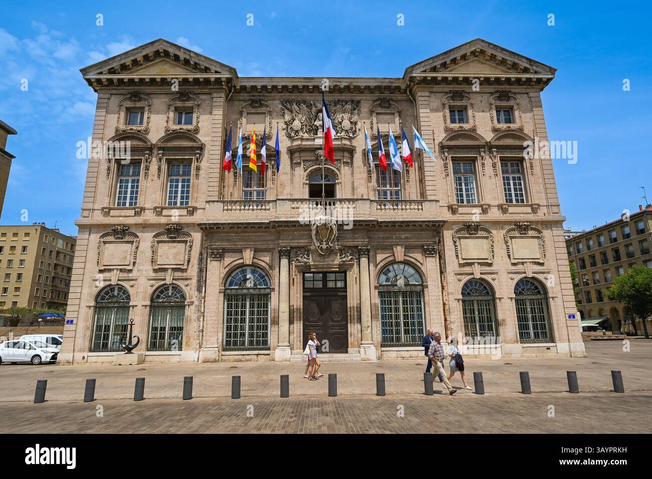 Marseille, France, June 07, 2024: The landmark historic Hotel de Ville ...