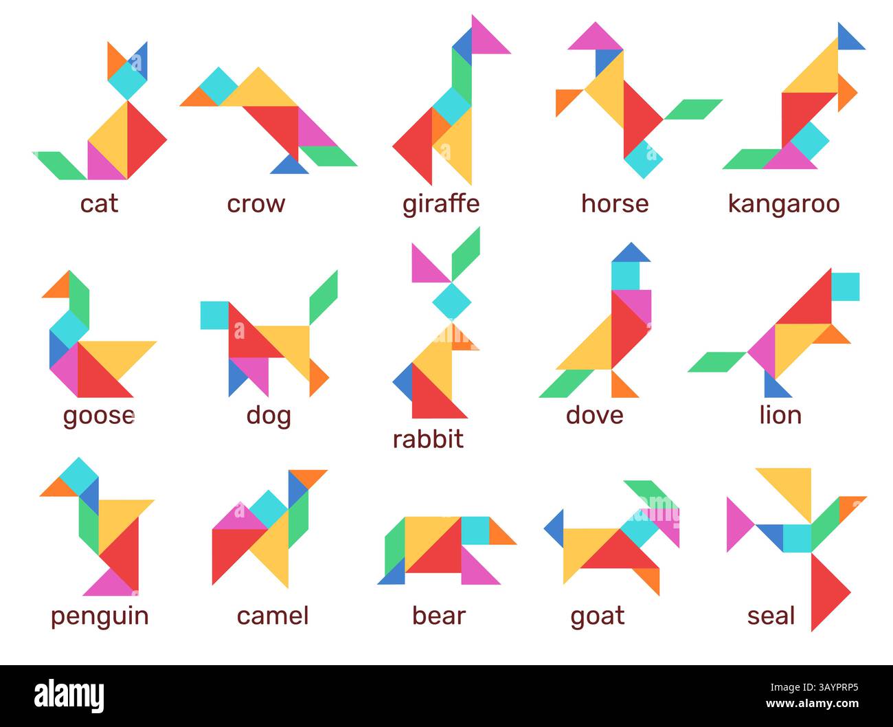 Tangram animals hi-res stock photography and images - Alamy