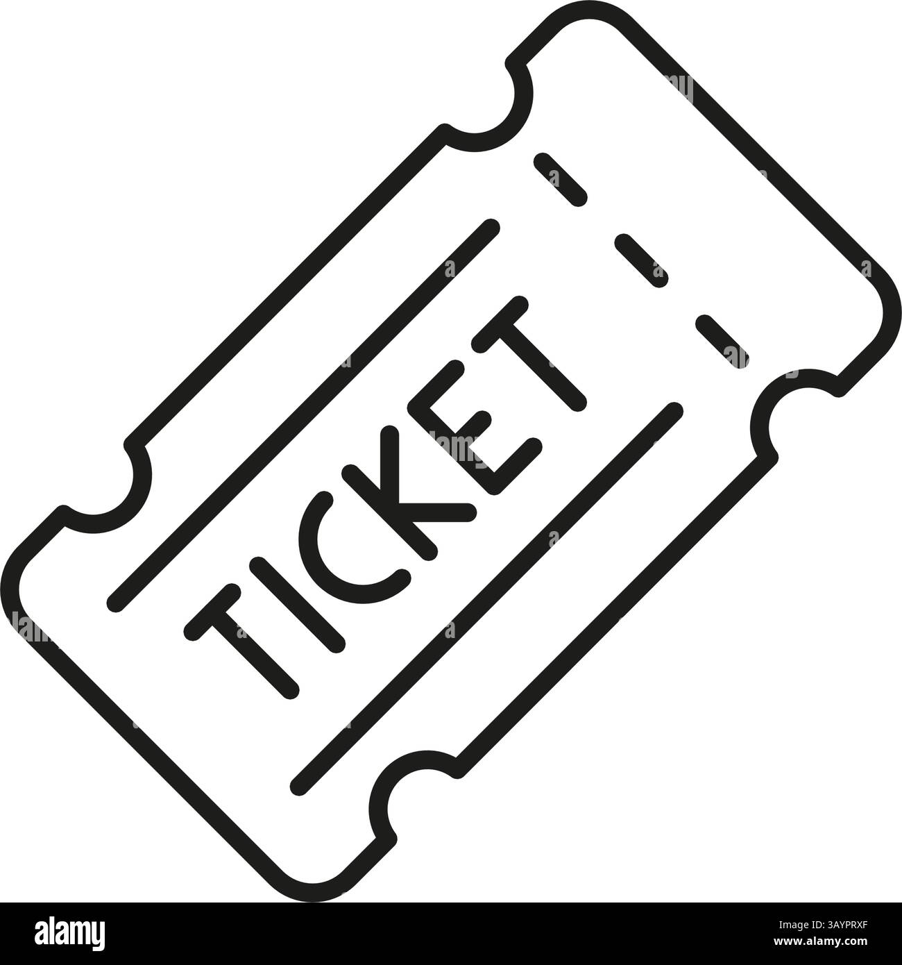 Ticket Outline Icon. Event Admission, Entry Pass, And Entertainment ...