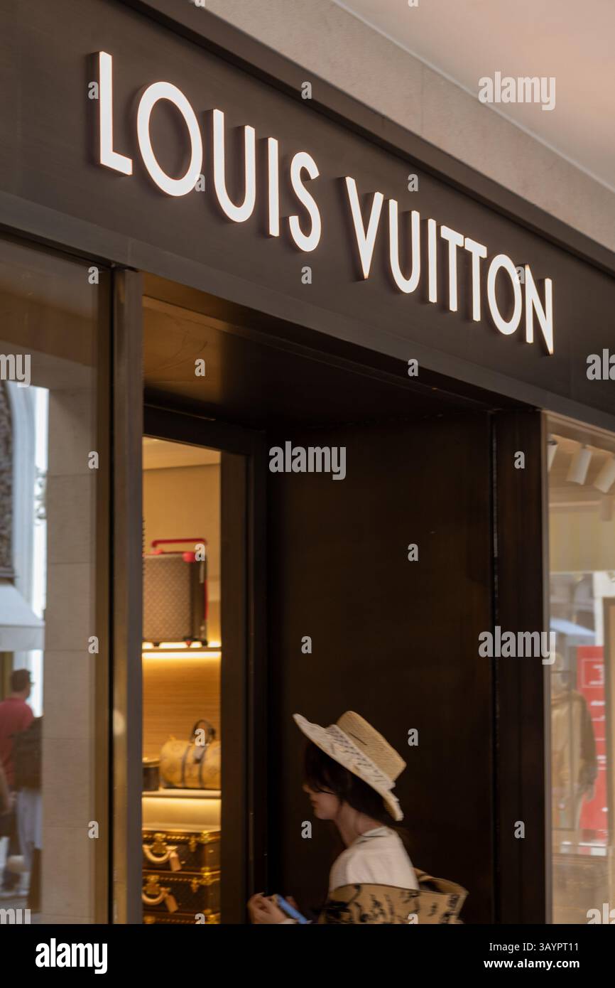 Venice, Italy - April 20 2025: Louis Vuitton logo above boutique ...