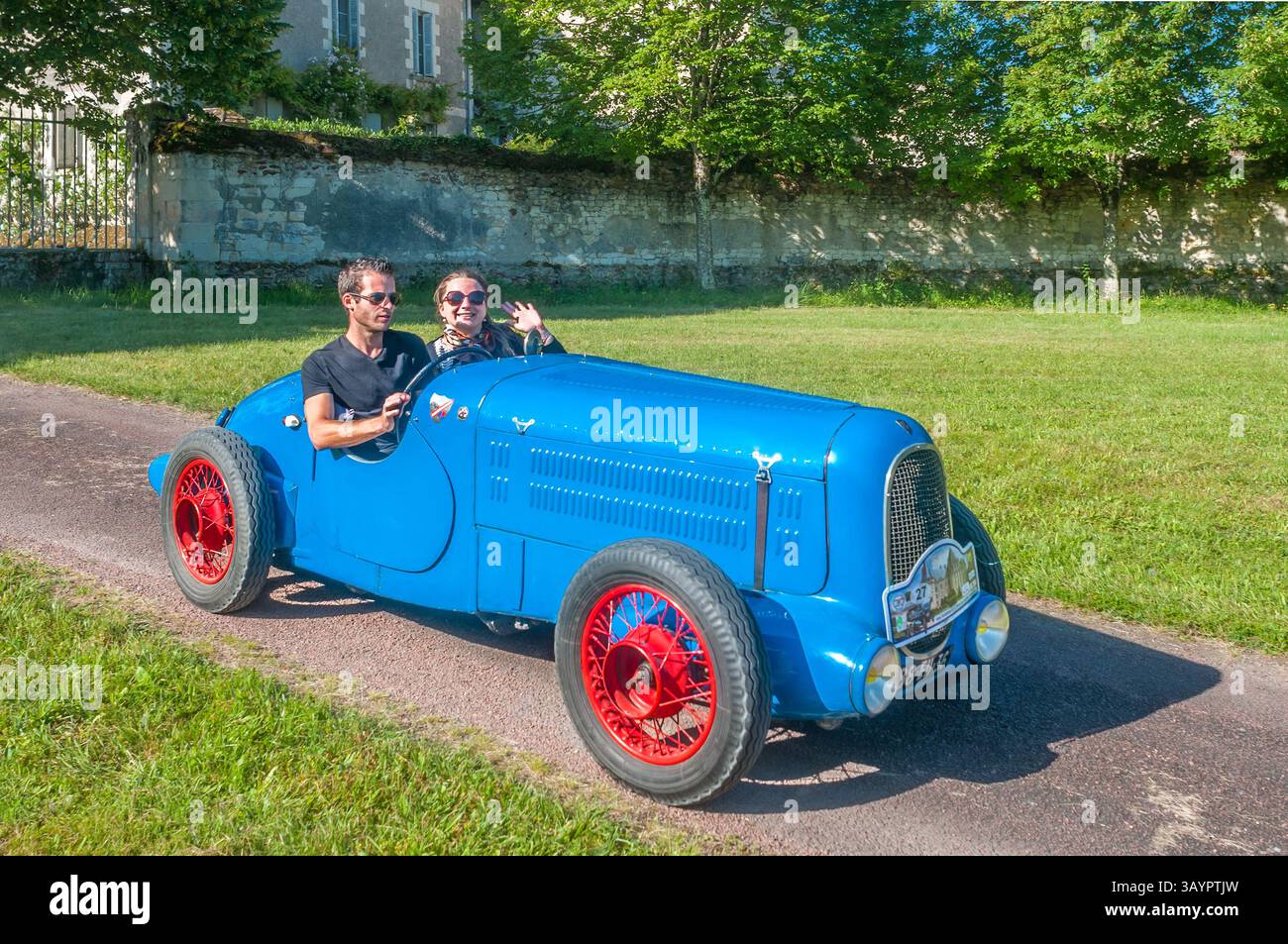 Pre-war 2-seat open sports car at a classic and vintage car rally at ...