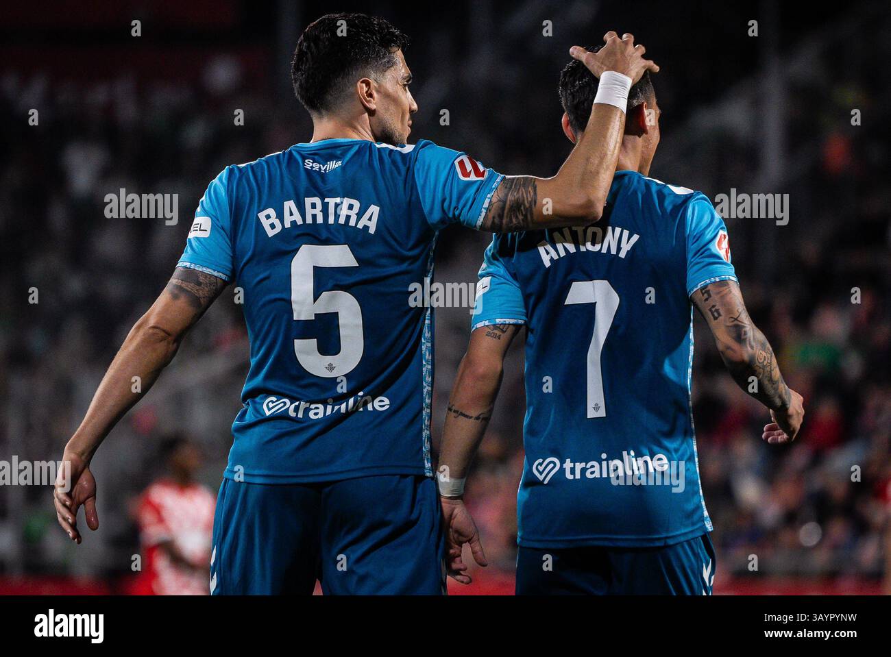 Antony MATHEUS DOS SANTOS of Real Betis celebrate his goal with Marc ...