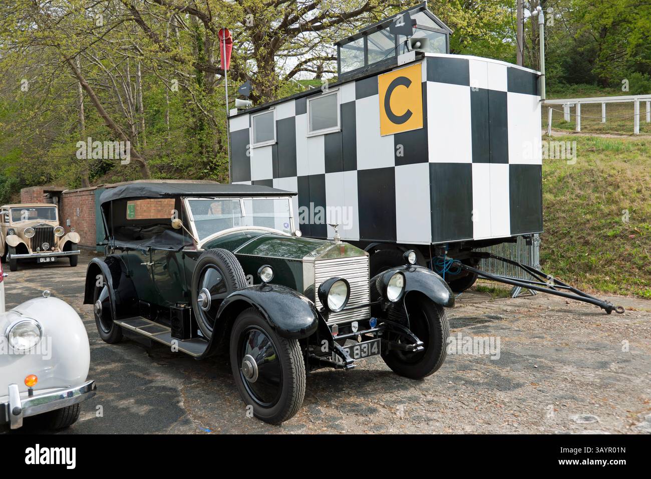 Three-quarters Front View of a Green, 1926, Rolls Royce Open Tourer, on ...
