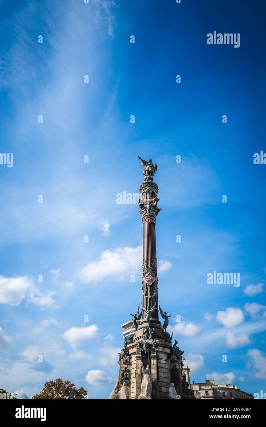 Image of the Christopher Columbus Monument in Barcelona, Spain Stock ...