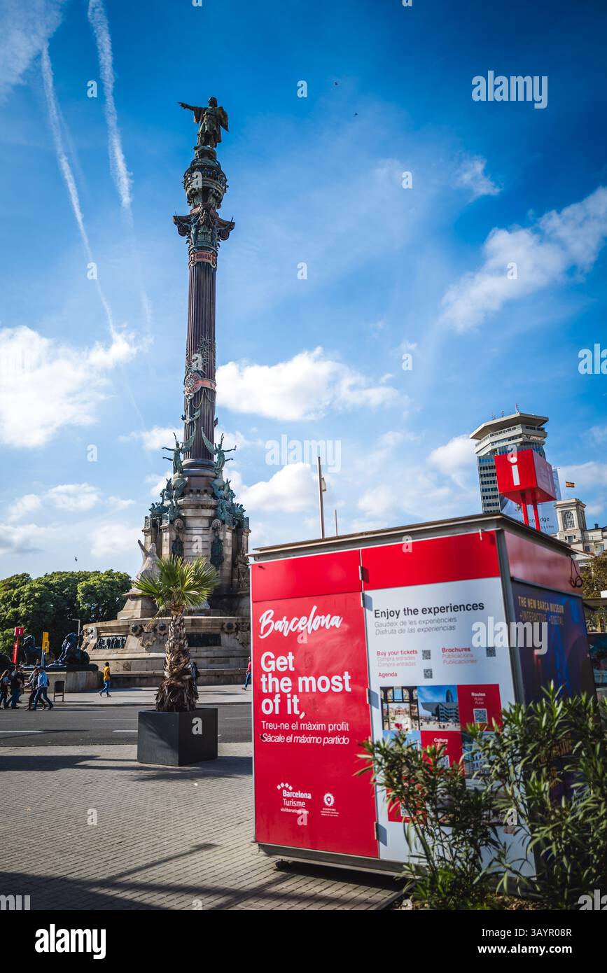 Image of the Christopher Columbus Monument in Barcelona, Spain Stock ...