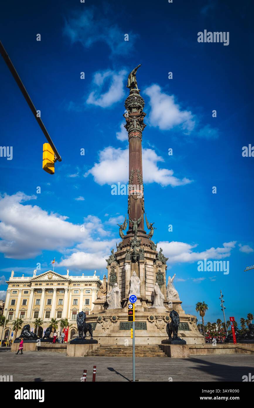 Image of the Christopher Columbus Monument in Barcelona, Spain Stock ...