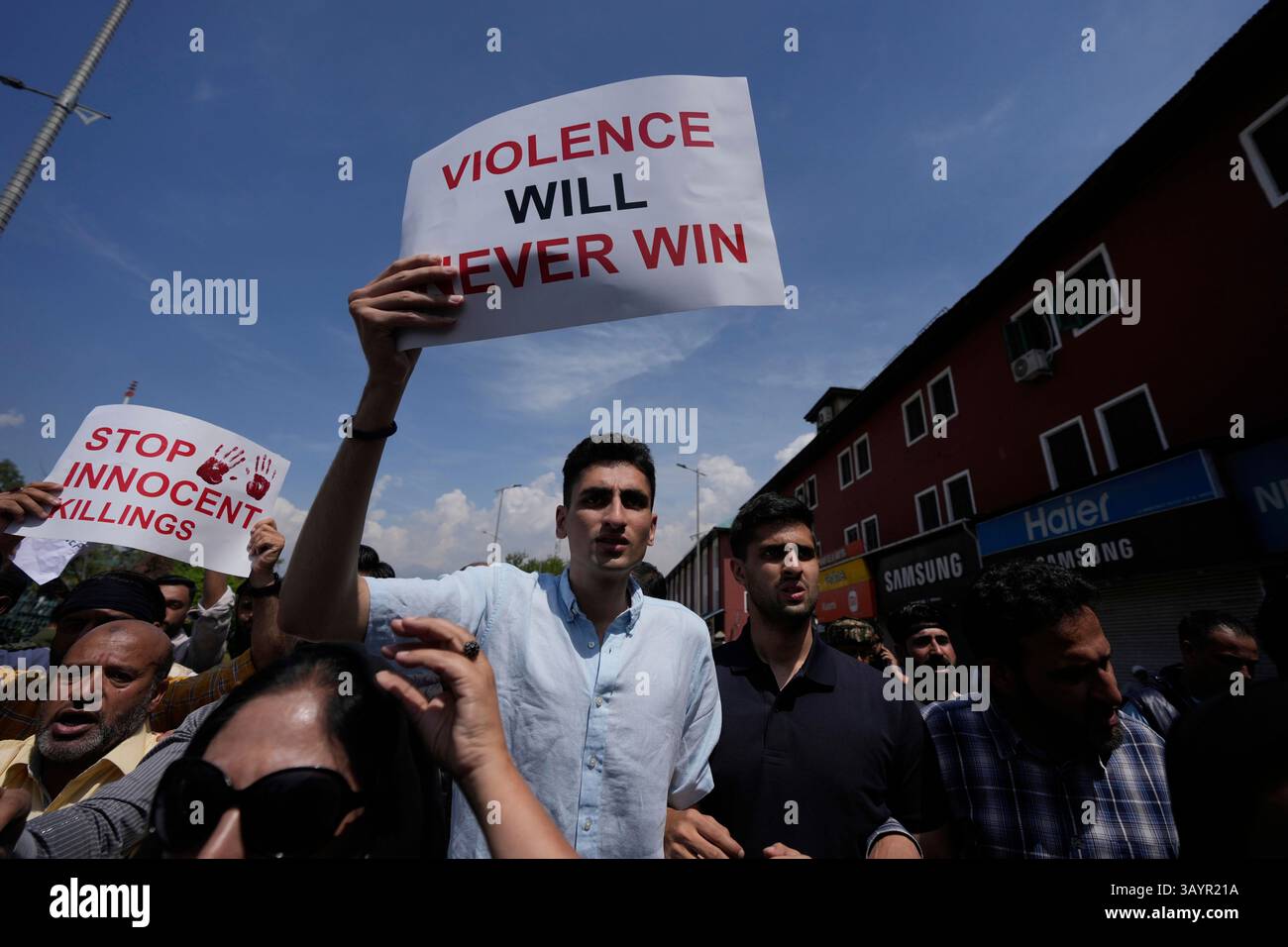 Jammu and Kashmir chief minister Omar Abdullah's sons Zamir (left) and Zahir Abdullah attend a ...
