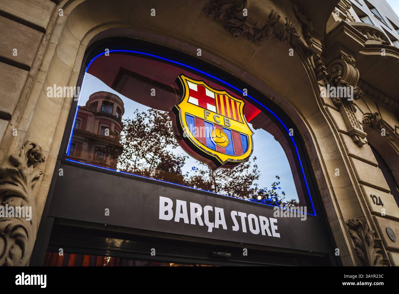 Photo of a Barcelona Football Club store in Barcelona Stock Photo - Alamy