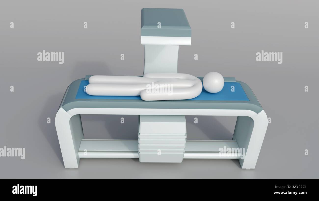 A 3d rendering of a portion of a DEXA or Dual-energy X-ray ...
