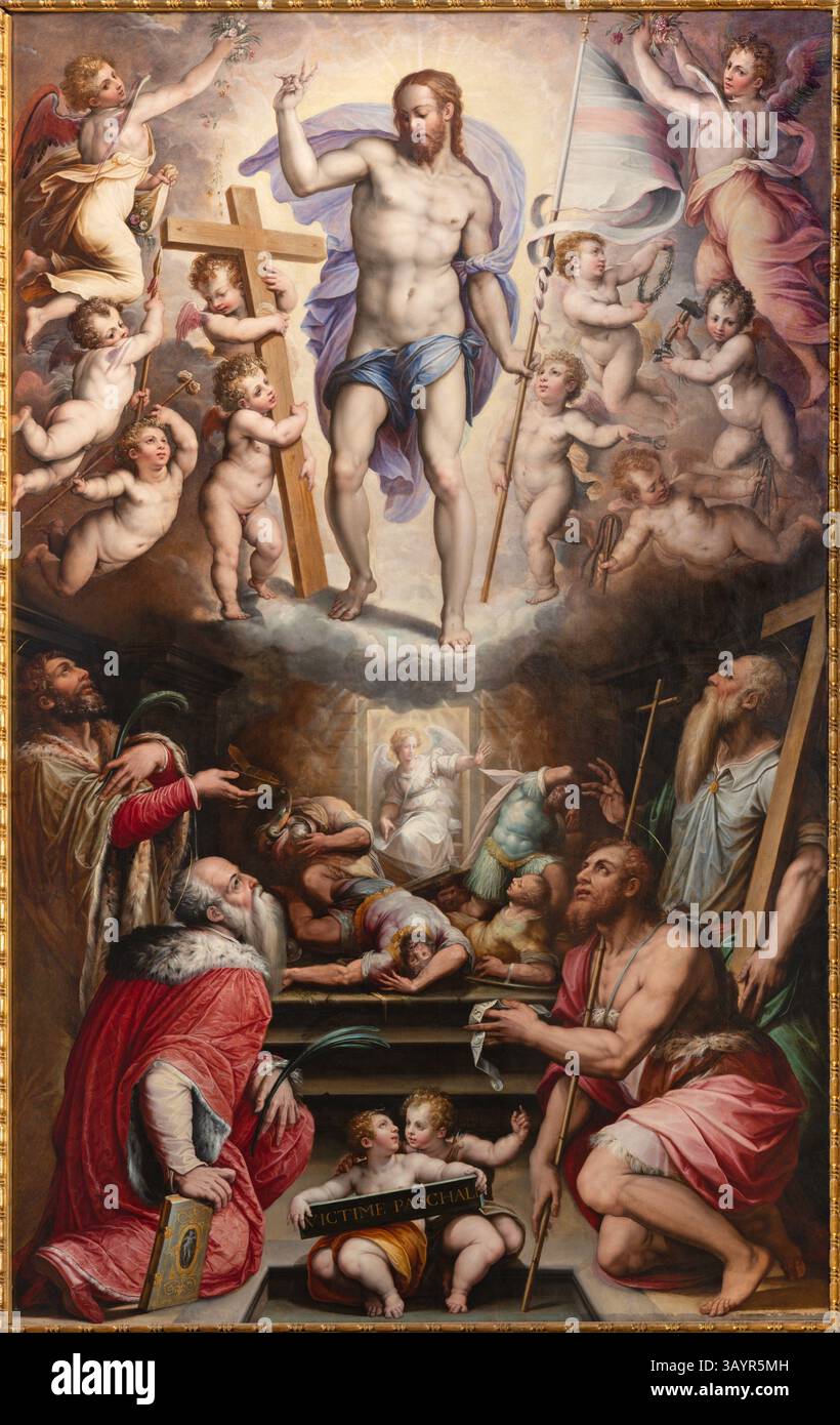 FLORENCE, ITALY - MARCH 17, 2025: The painting of Resurrection of Jesus ...