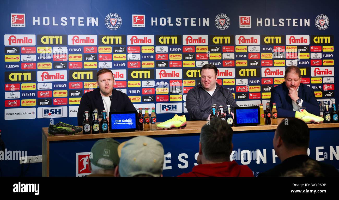 Kiel, Germany. 23rd Apr, 2025. Olaf Rebbe (l), new sporting director at ...