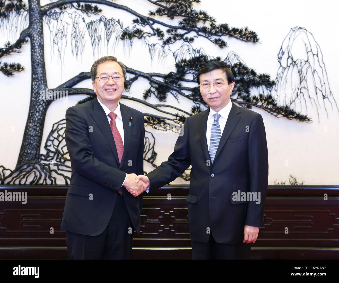 Beijing, China. 23rd Apr, 2025. Wang Huning, a member of the Standing ...