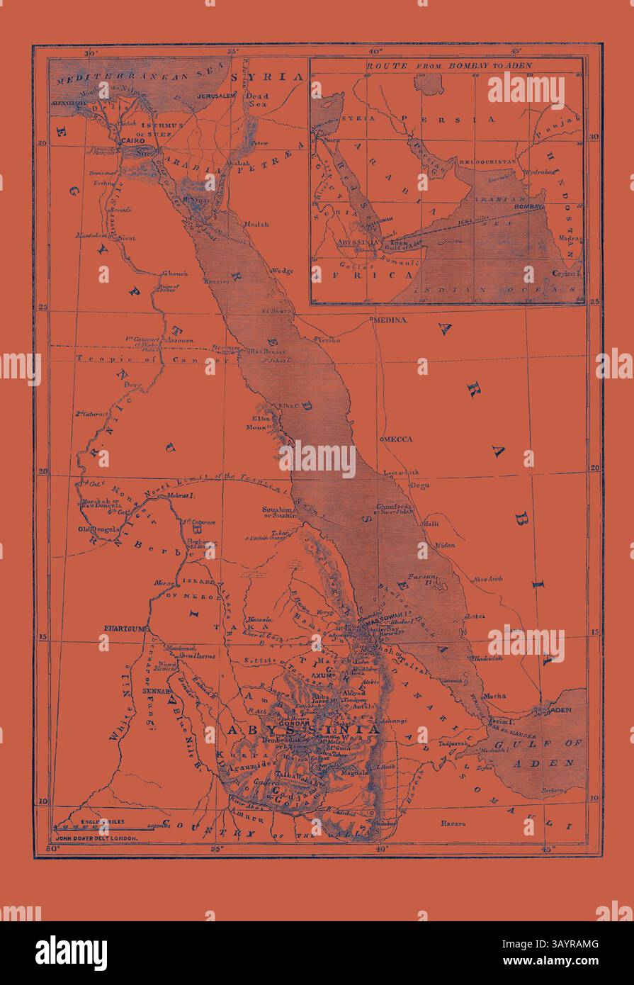 A detailed map highlighting various regions of Sudan and Egypt ...