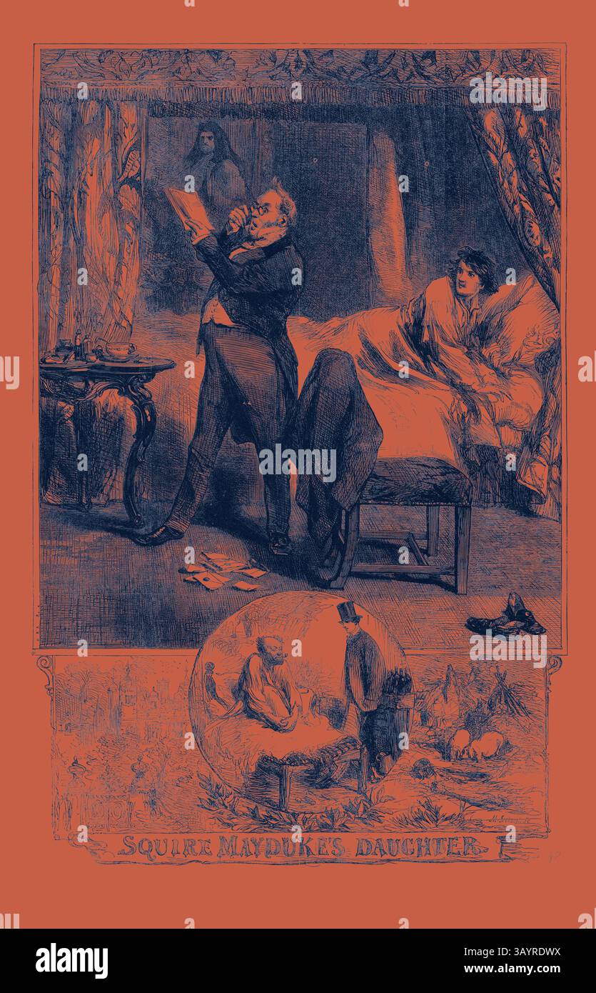 A dramatic scene unfolds in a Victorian-era setting, featuring a ...