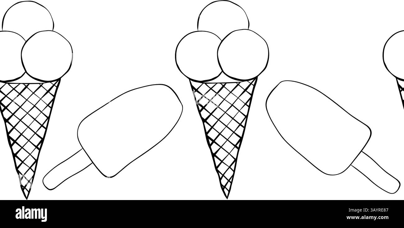 Ice cream horizontal Black and White Stock Photos & Images - Alamy