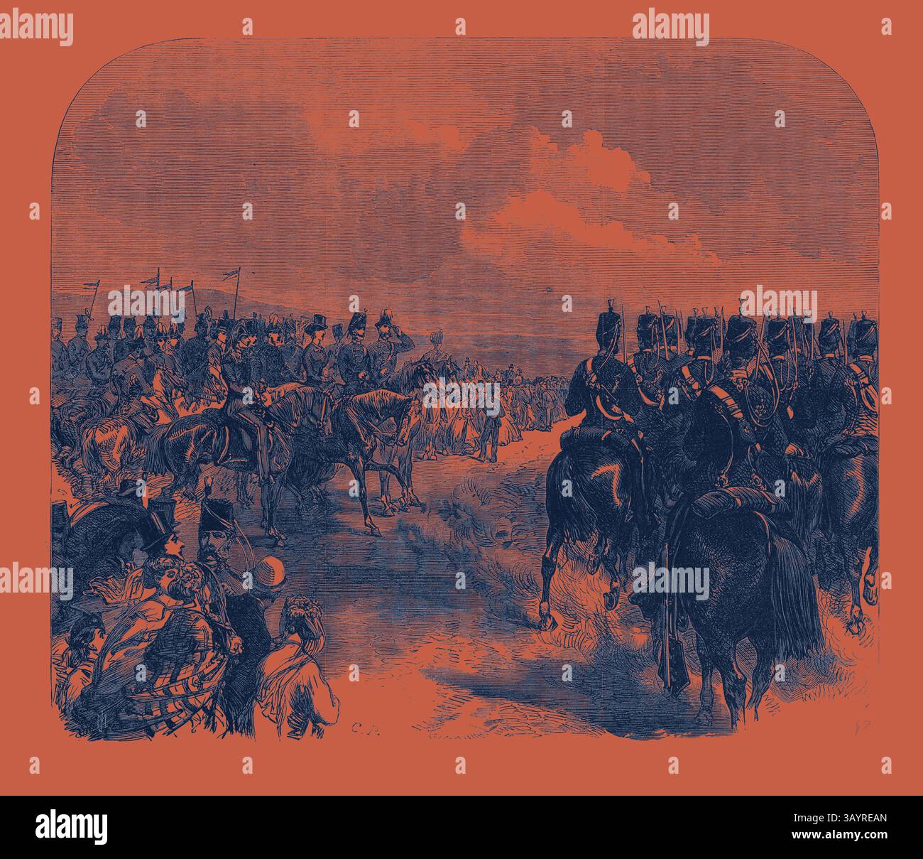 Historical military parade features soldiers on horseback hi-res stock ...