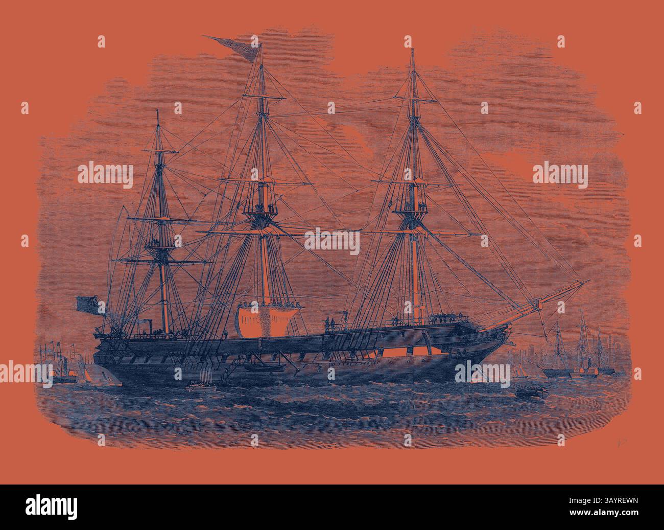 An intricately detailed sailing ship with tall masts and billowing ...
