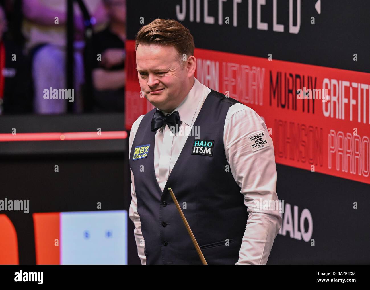 Sheffield, England, 23nd April 2025. Shaun Murphy reacts during his ...