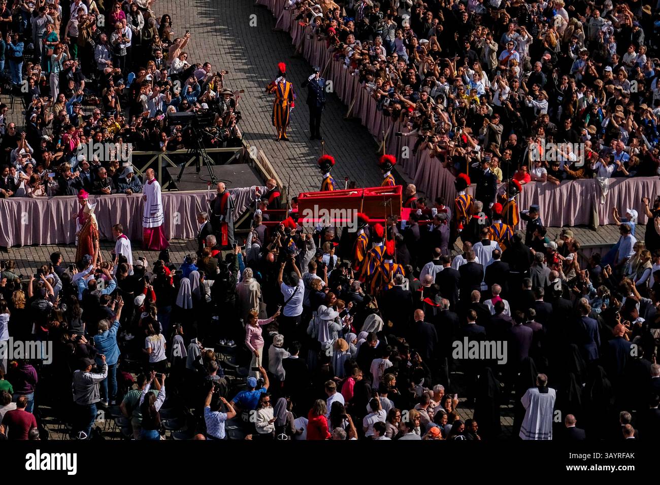 Pope Francis body is carried in a coffin into Saint Peter s Basilica ...