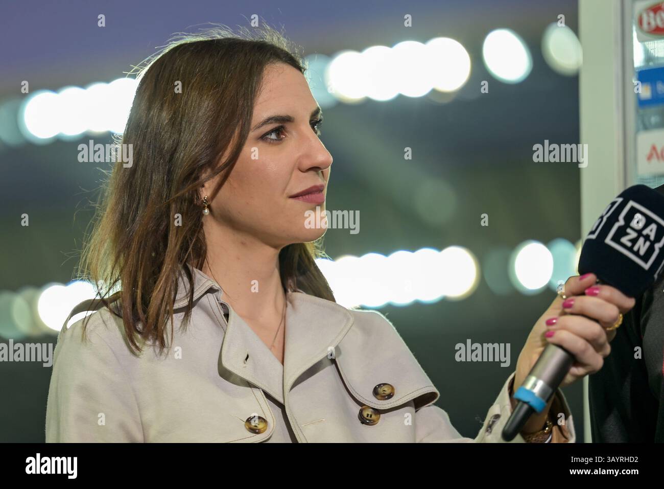 Federica Zille commentator for DAZN and TV portrait during Udinese ...