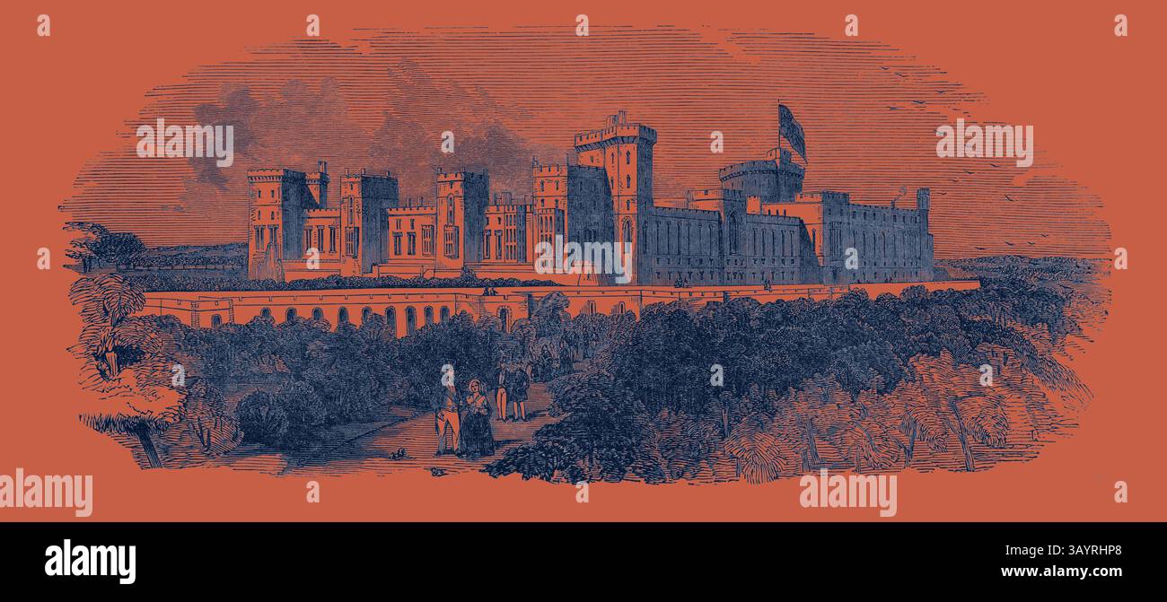 A grand castle with sturdy towers and intricate architectural details ...