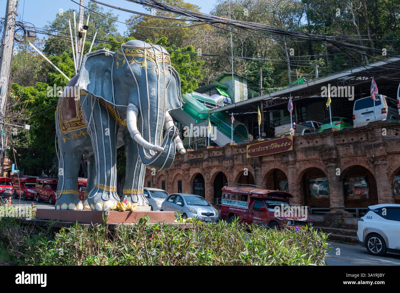 A large model of an Asian Elephant (Elephants and Buddhist temples are ...