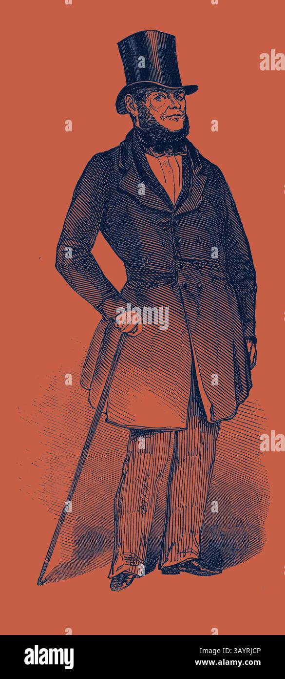 A distinguished gentleman stands confidently, dressed in a formal coat ...