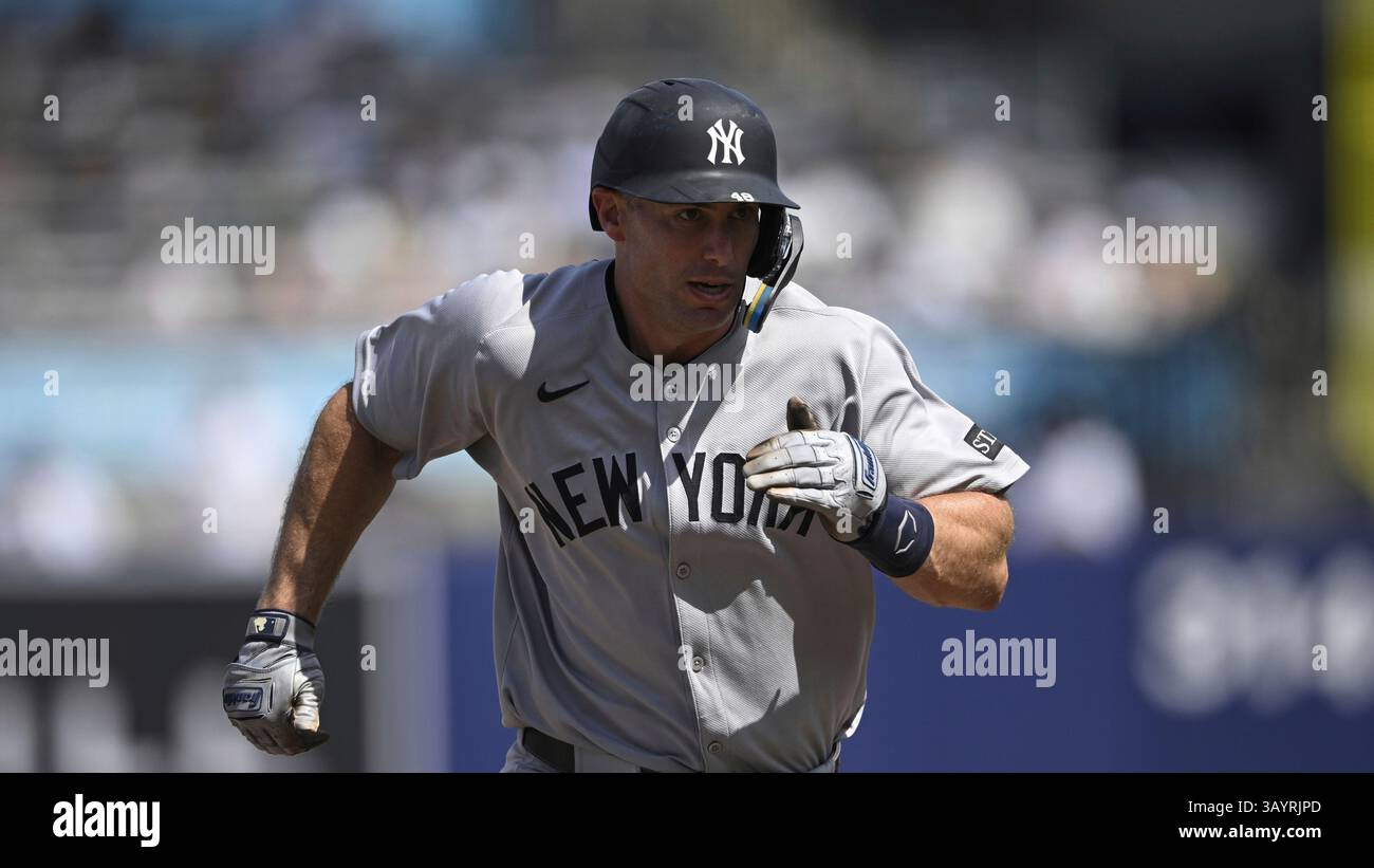 New York Yankees' Paul Goldschmidt (48) runs during the eighth inning of a baseball game against ...