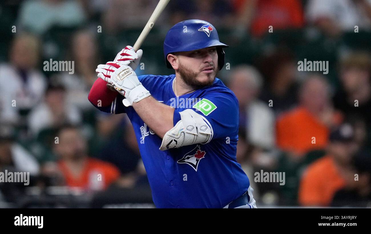 Toronto Blue Jays' Alejandro Kirk bats against the Houston Astros ...