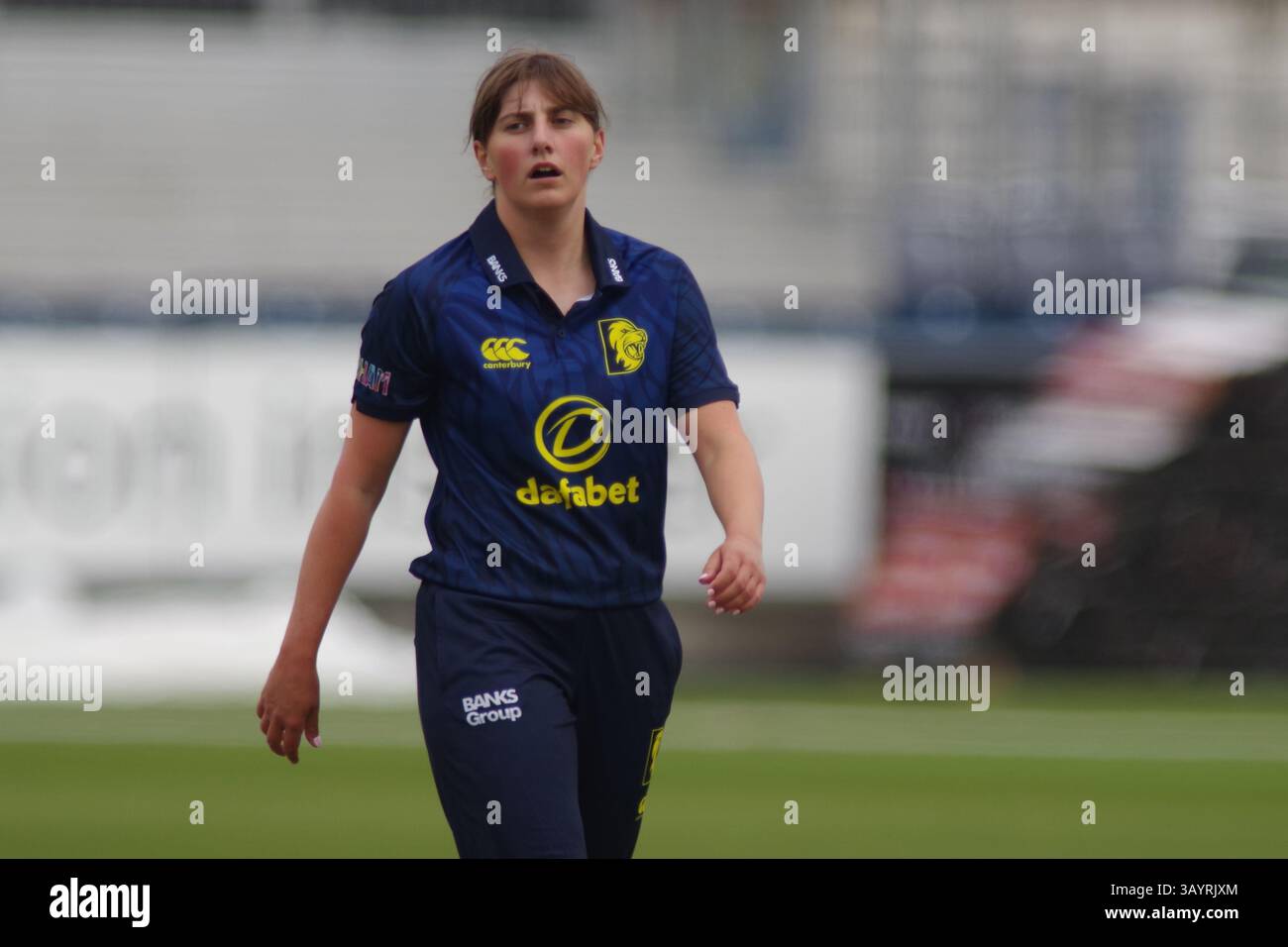 Chester le Street, England, 23 April 2025. Phoebe Turner playing for Durham against Essex in the ...