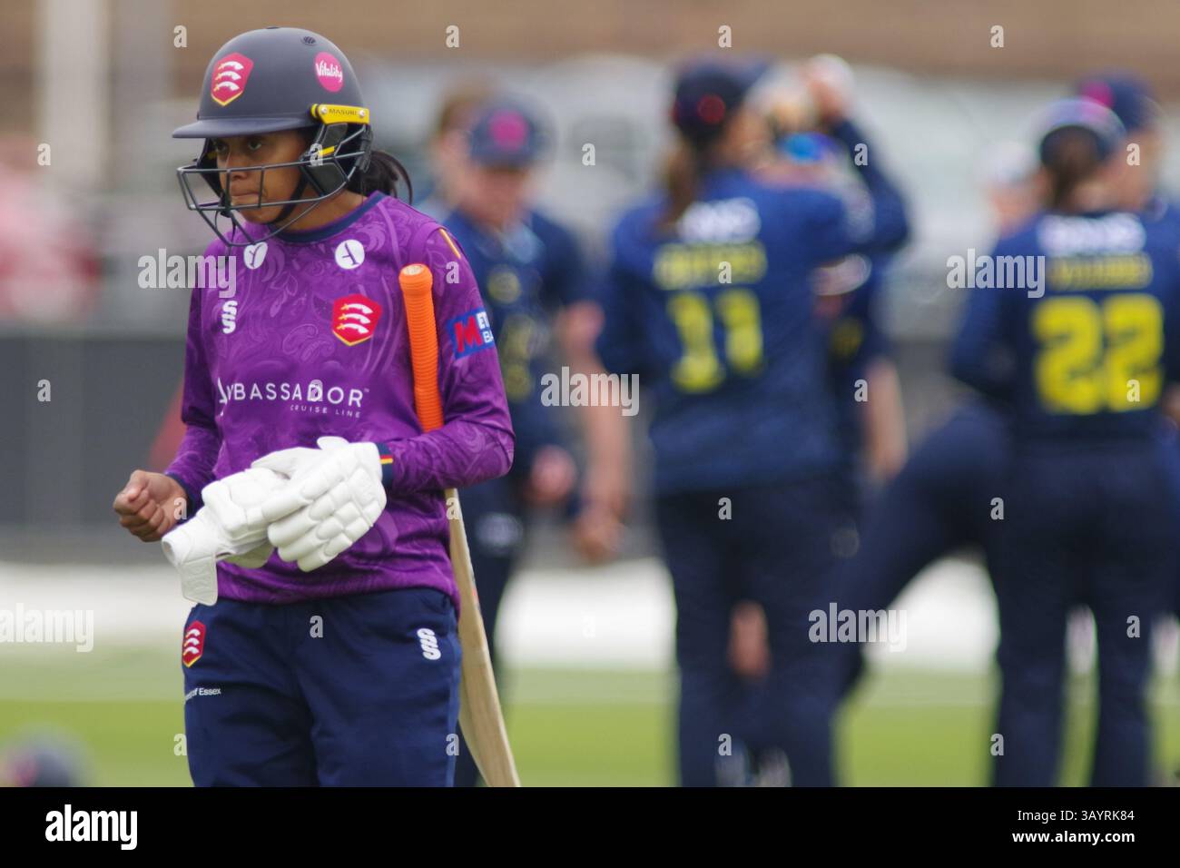 Chester le Street, England, 23 April 2025. Cordelia Griffith batting ...