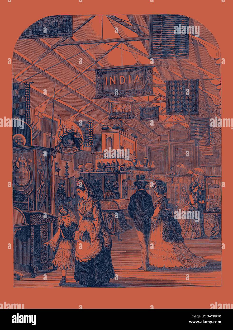 An elegant exhibition hall featuring visitors admiring various ...