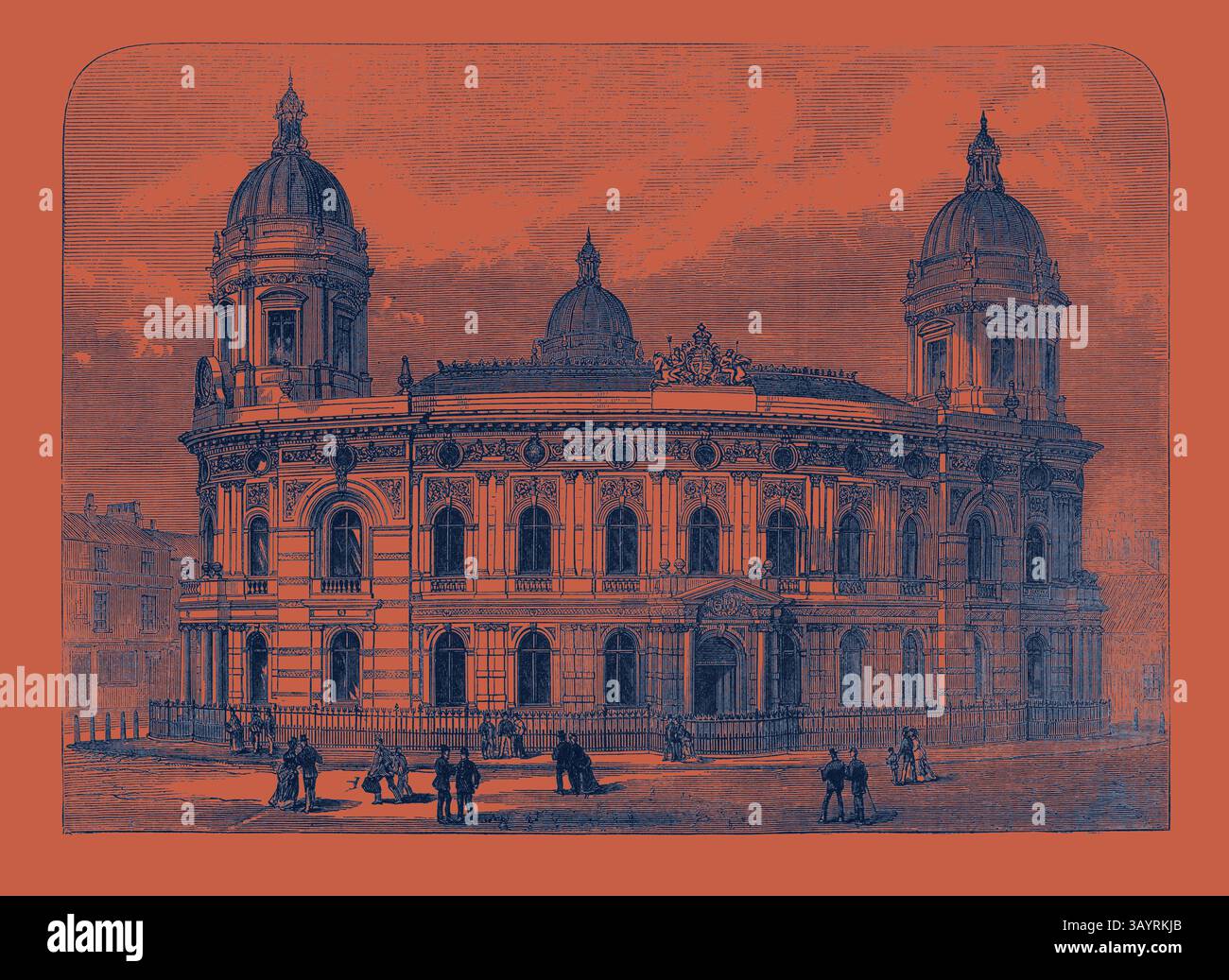 An ornate historical building stands majestically, featuring two ...