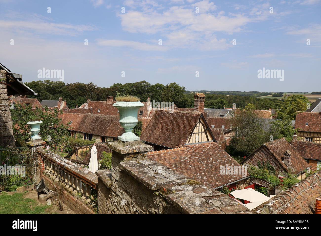 Village overview, Gerberoy village, Oise department, France Stock Photo ...