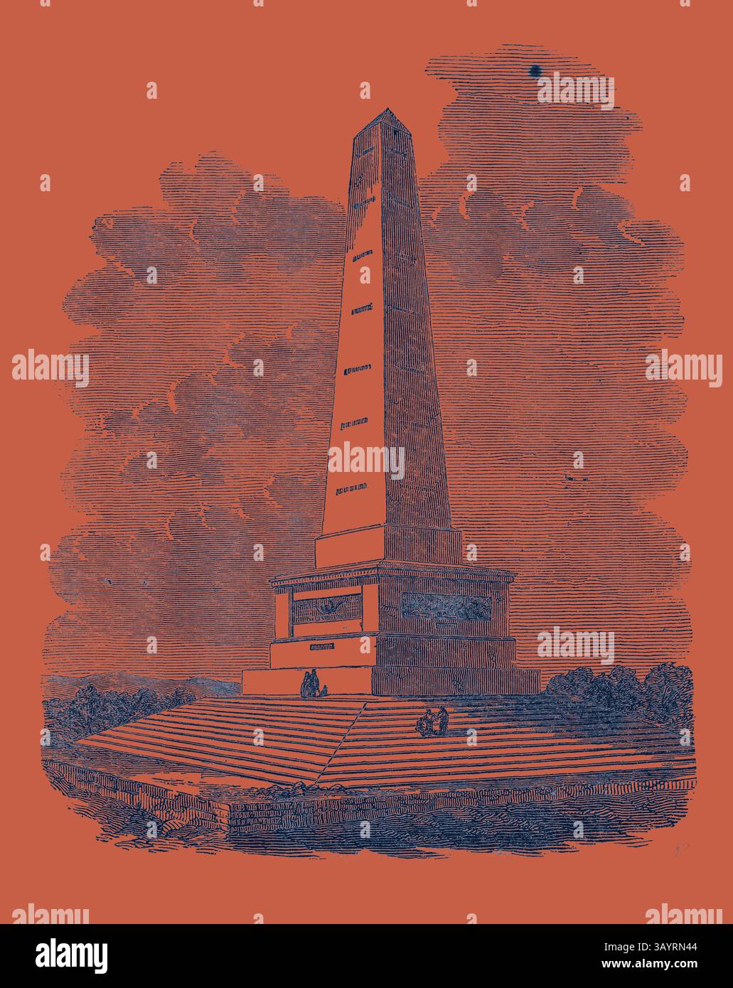 A towering obelisk stands proudly atop a tiered base, surrounded by ...