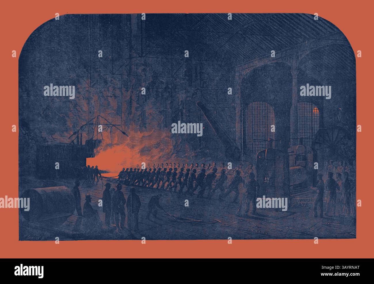 Group of workers stands in formation inside hi-res stock photography ...