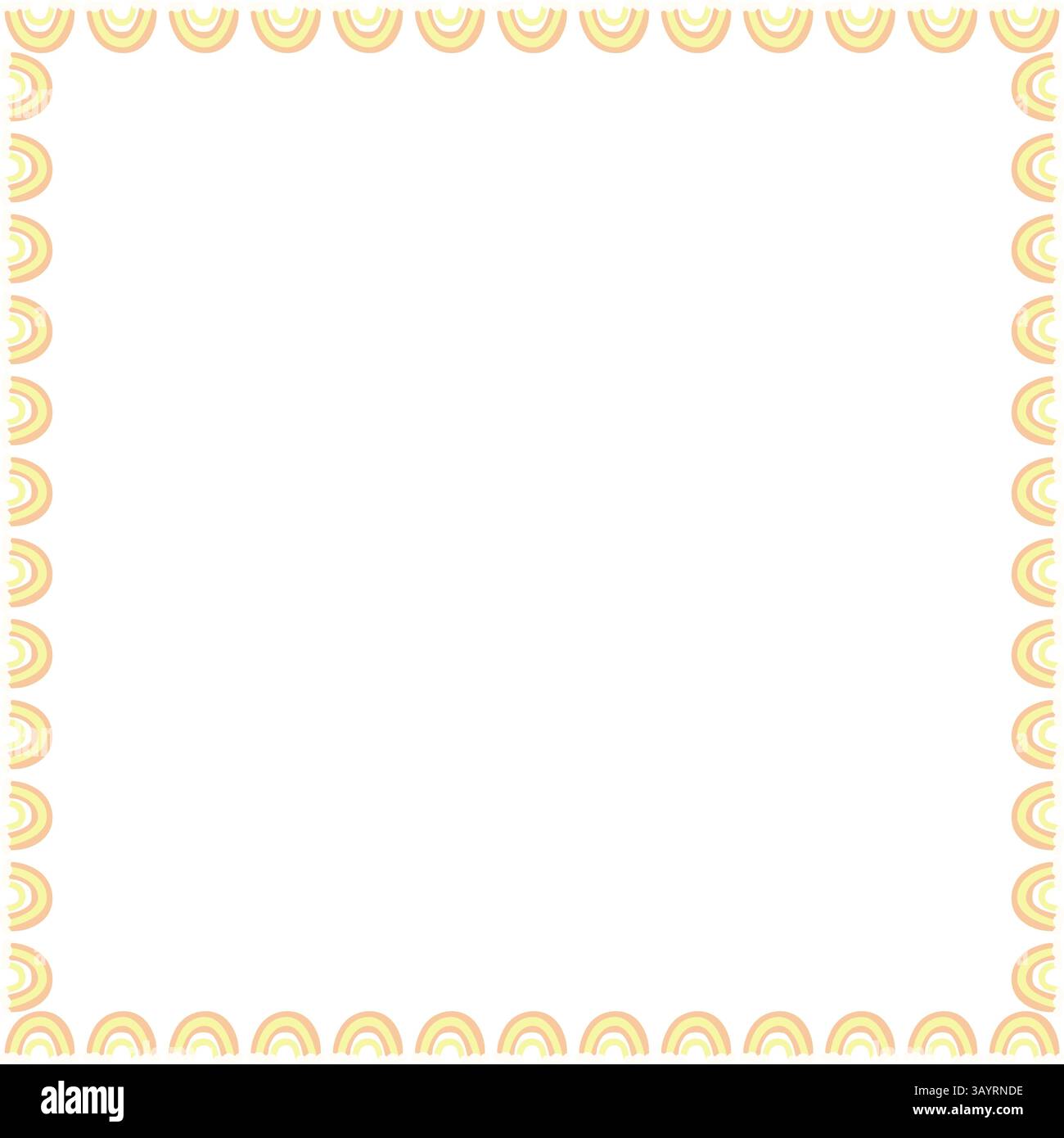 Rainbow frame. Vector empty childish frame for text. Modern Art baby ...