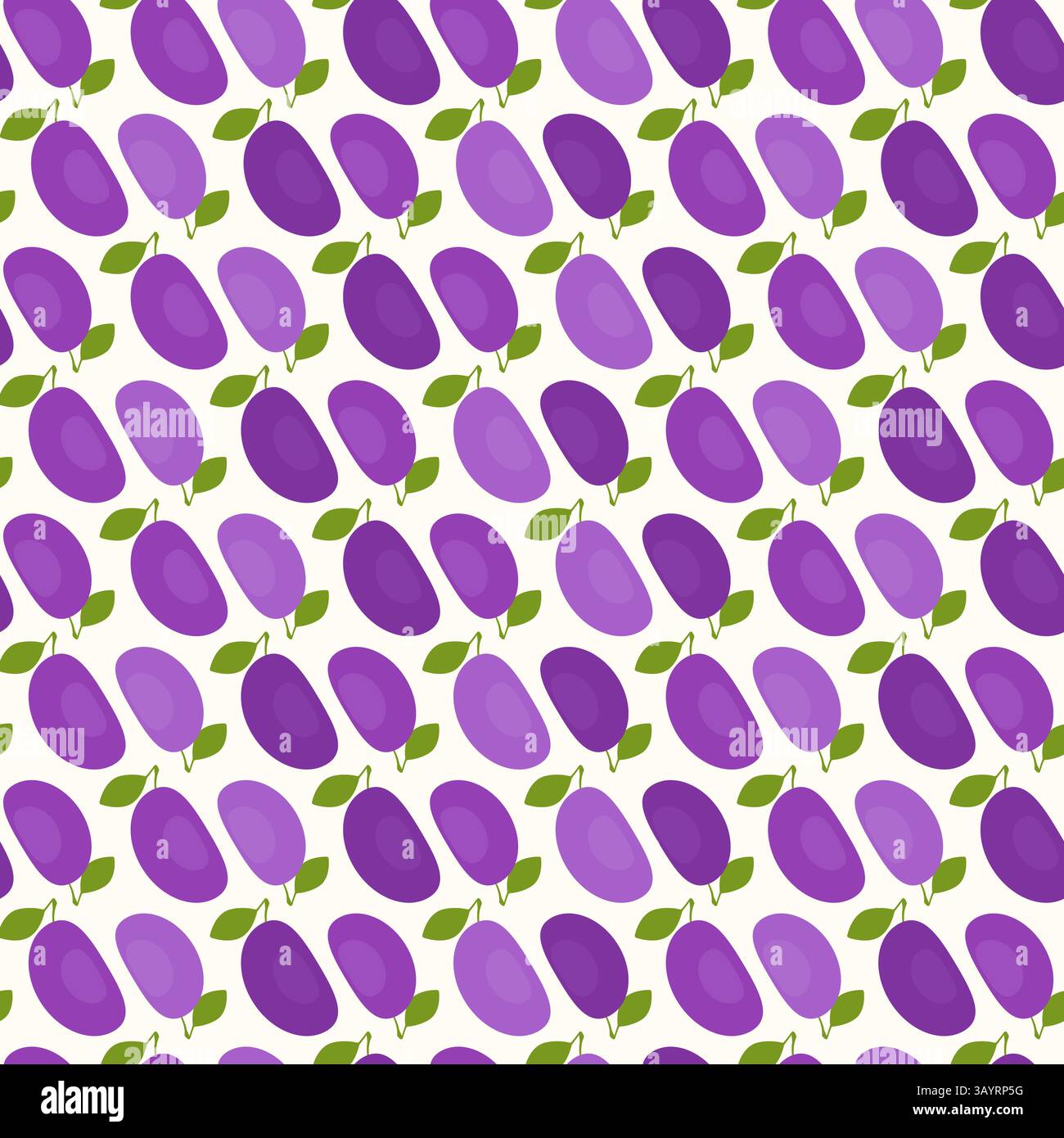 Simple plums seamless pattern illustration. Aesthetic groovy berries ...