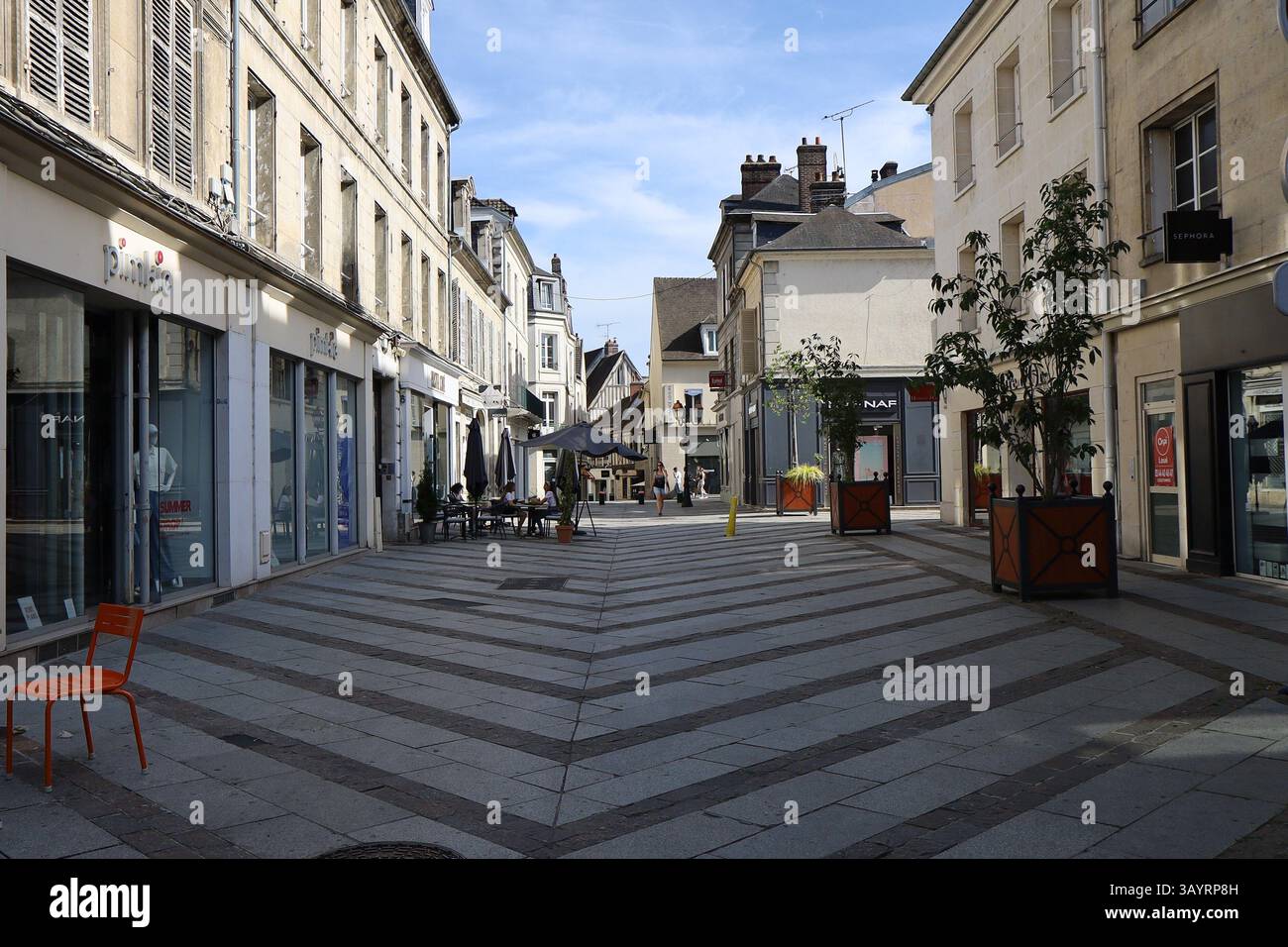 Typical old street, town of Compiègne, Oise department, France Stock ...