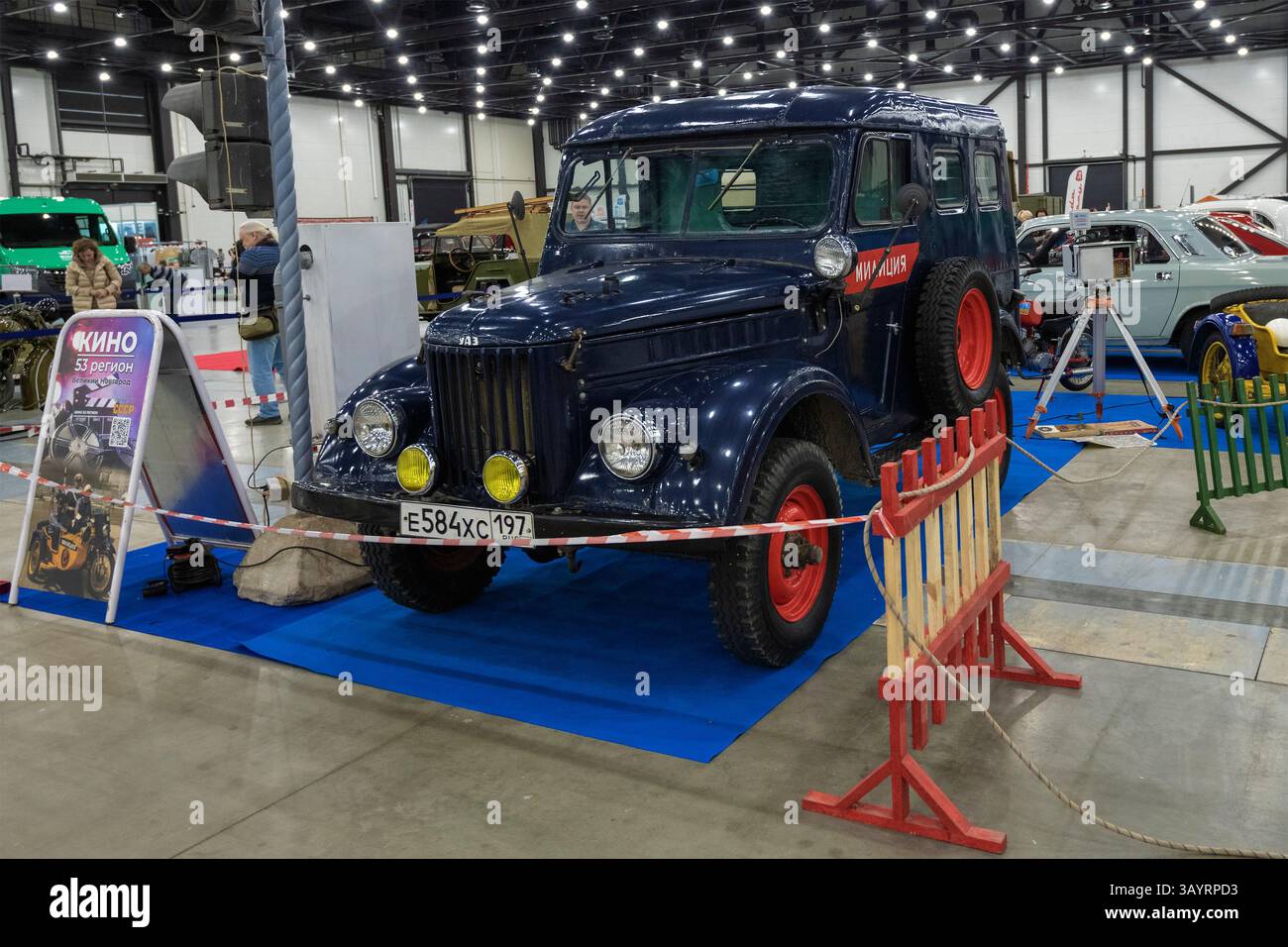 ST. PETERSBURG, RUSSIA - APRIL 11, 2025: GAZ-69 police car on the retro ...