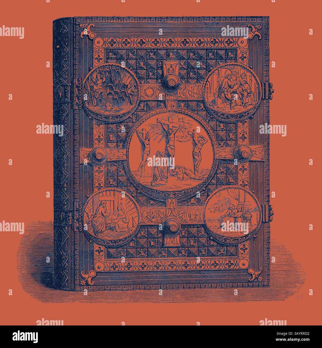 An intricately designed book cover featuring ornate decorations and ...