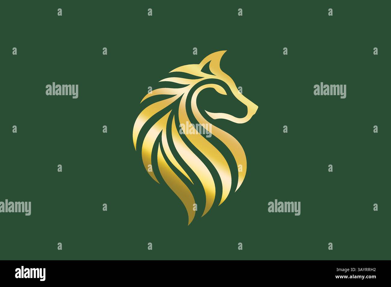 Elegant Abstract Gold Wolf Logo Luxury Majestic Elegant and Modern ...