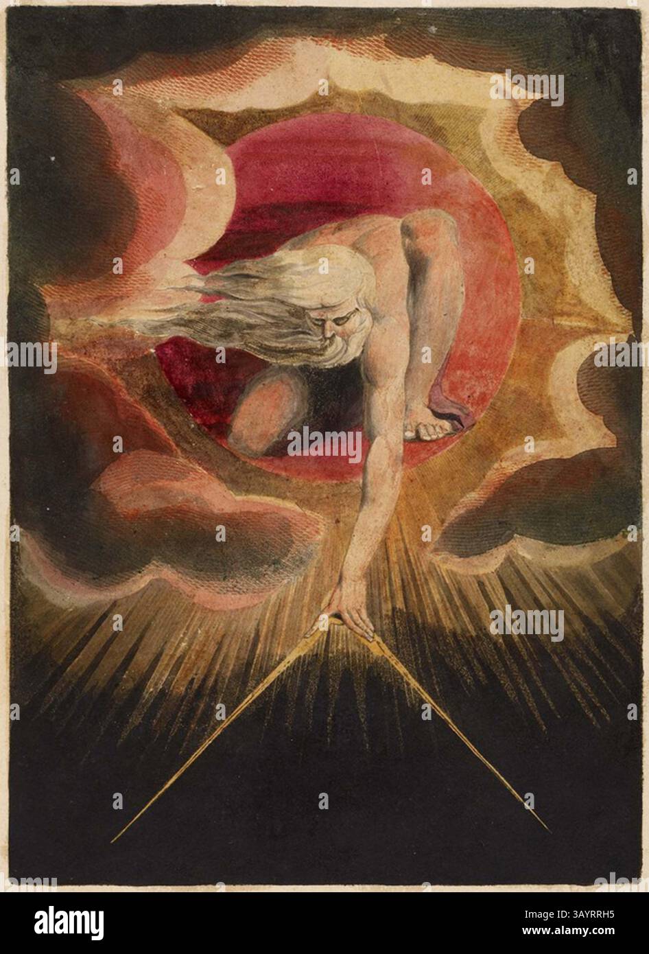 The Ancient of Days setting a Compass to the Earth, frontispiece to ...