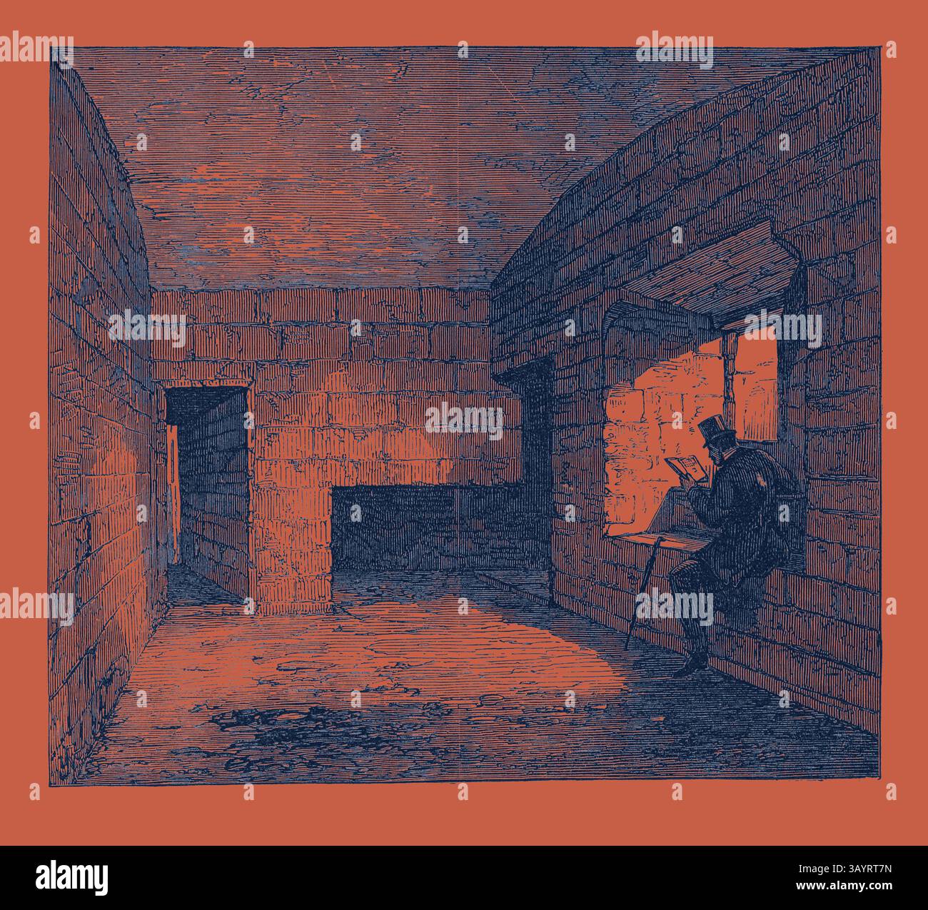 A solitary figure sits in a dimly lit room, surrounded by textured ...