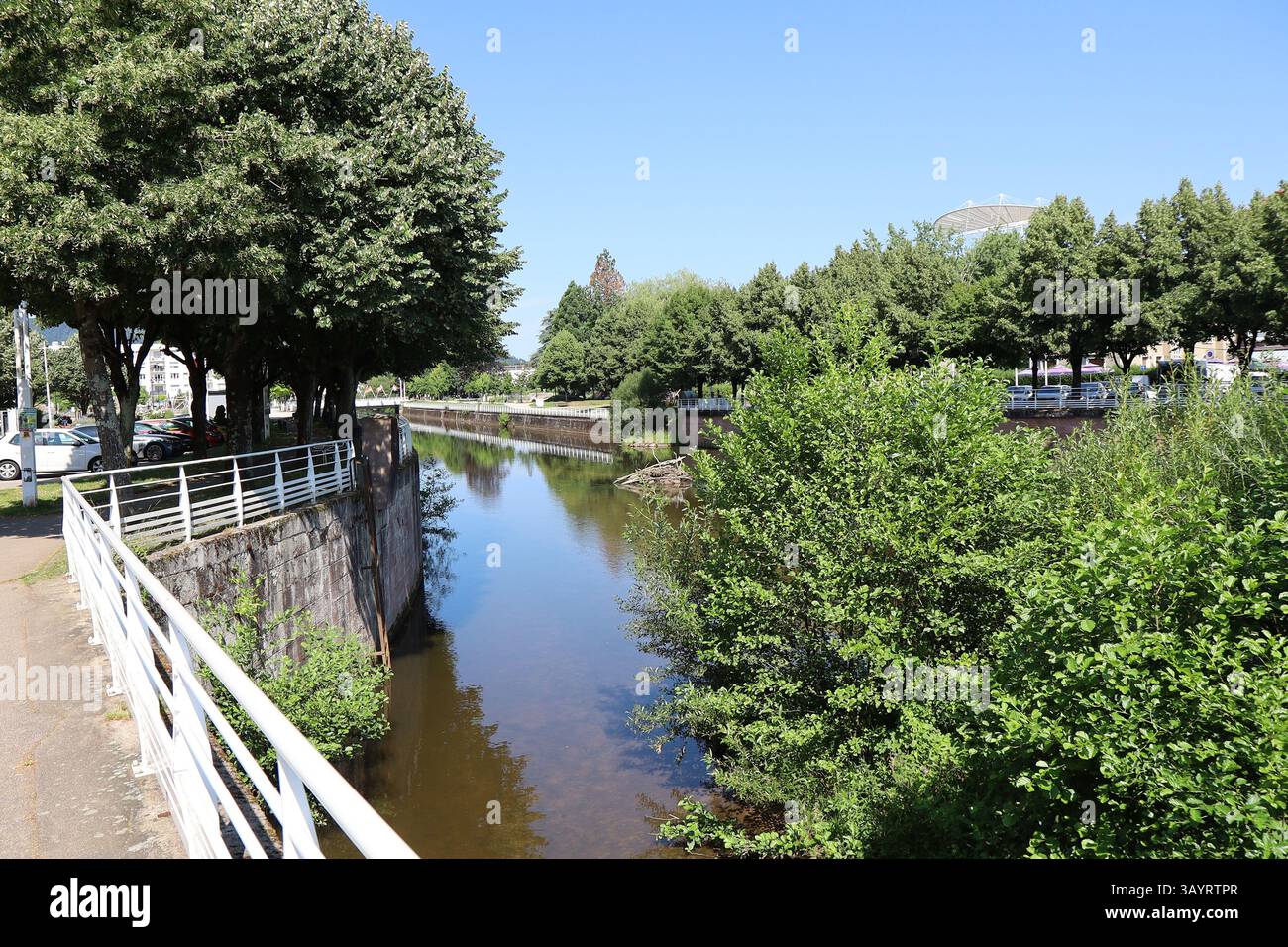 The Meurthe River in the town of Saint Dié des Vosges, Vosges ...