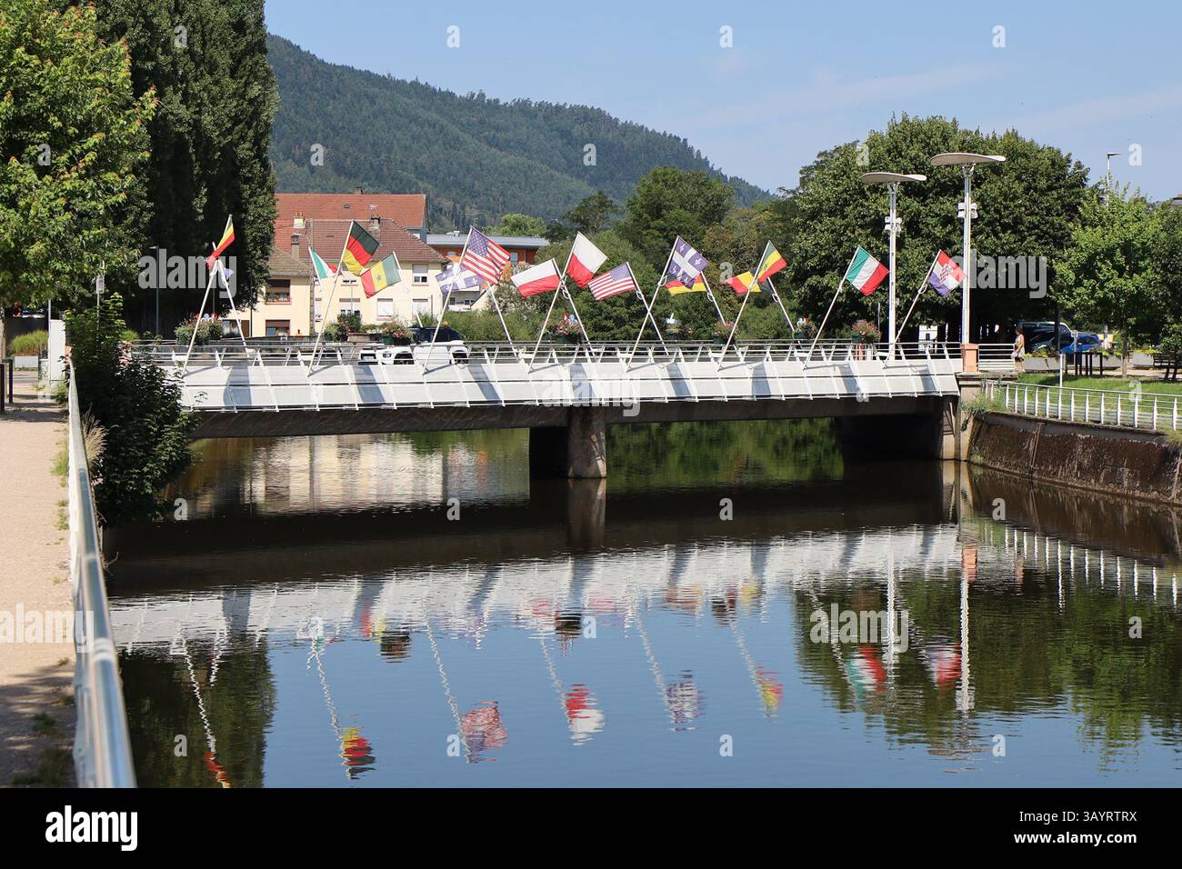 The Meurthe River in the town of Saint Dié des Vosges, Vosges ...